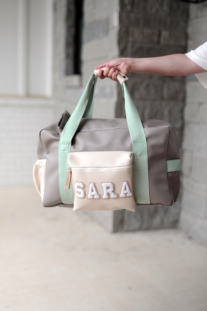 Custom Duffle Bag - NALA Color Block (Grey/Pistachio/Cream) – Jadelynn ...